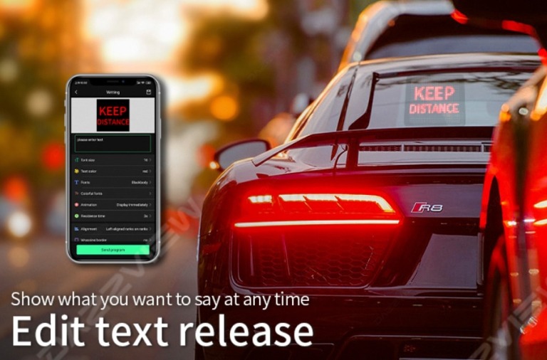 Small Interactive Car Rear Window LED Display - Dazzview