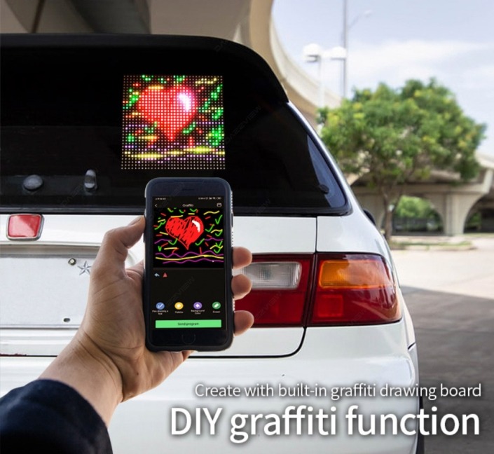 Small Interactive Car Rear Window LED Display - Dazzview